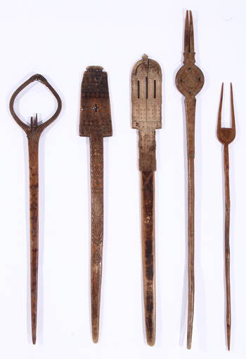 Five Antique Albanian Distaffs, Late 19th/Early 20th C. (#0783) on Nov ...