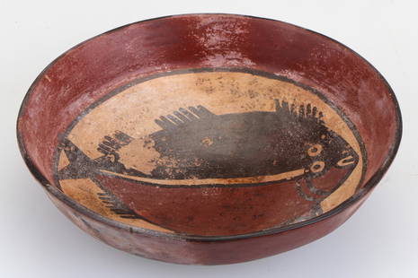 Pre Columbian Polychrome Nazca Pottery Bowl