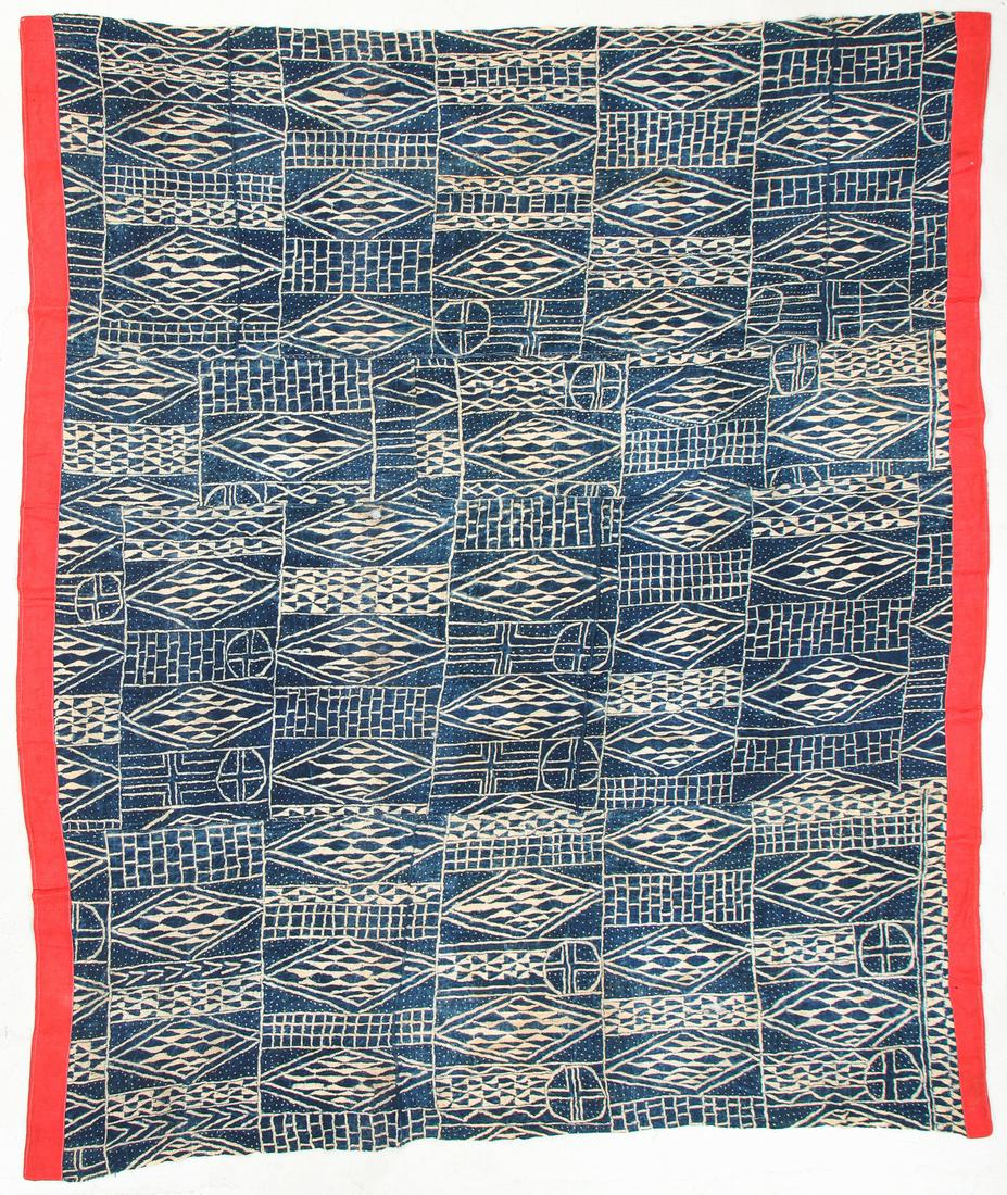 Large Chief's Bamileke Ndop Indigo Cloth, Cameroon,