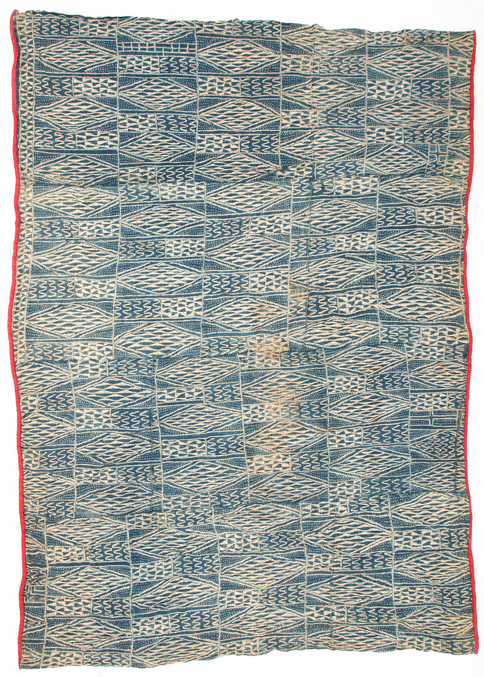 Impressive Large Chief's Bamileke Ndop Indigo Cloth,