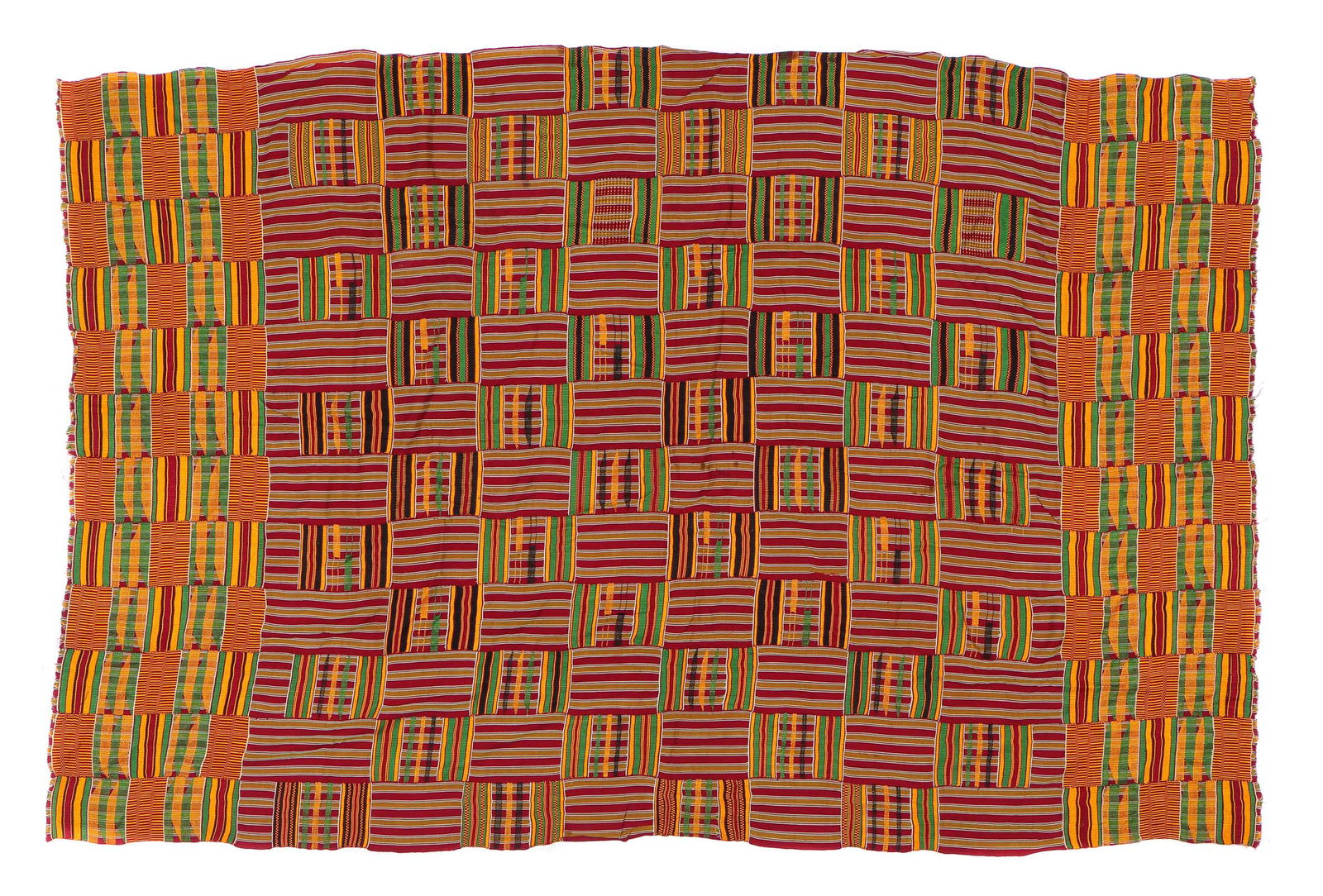 African Ashanti Kente Cloth, Ghana, 20th C.
