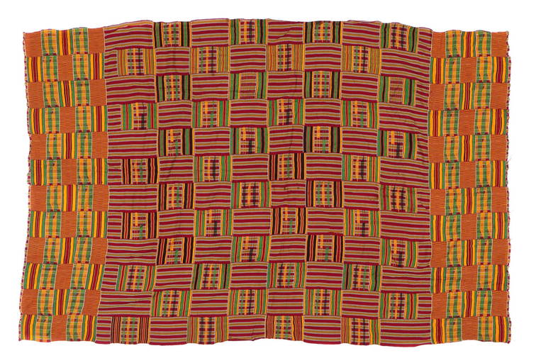 African Ashanti Kente Cloth, Ghana, 20th C.