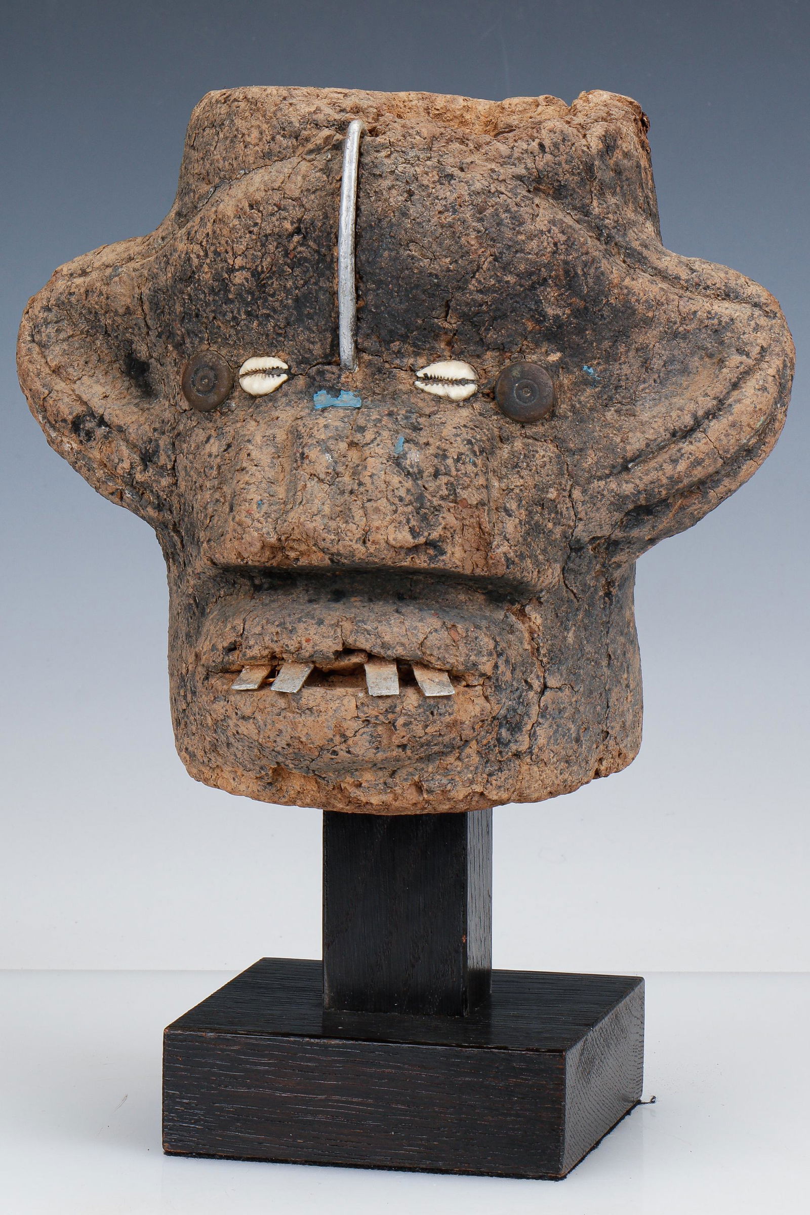 African Fon Clay Shrine Mask, Benin