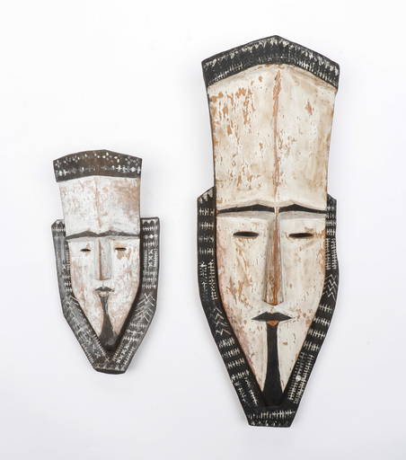 2 Micronesian Tapuanu Masks, Mortlock Or Caroline Islands