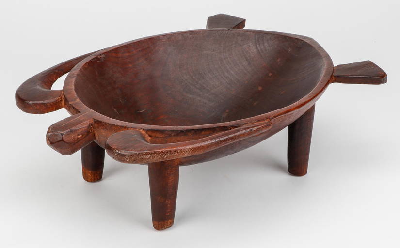 Fijian Carved Wood Darivanu Turtle Kava Bowl