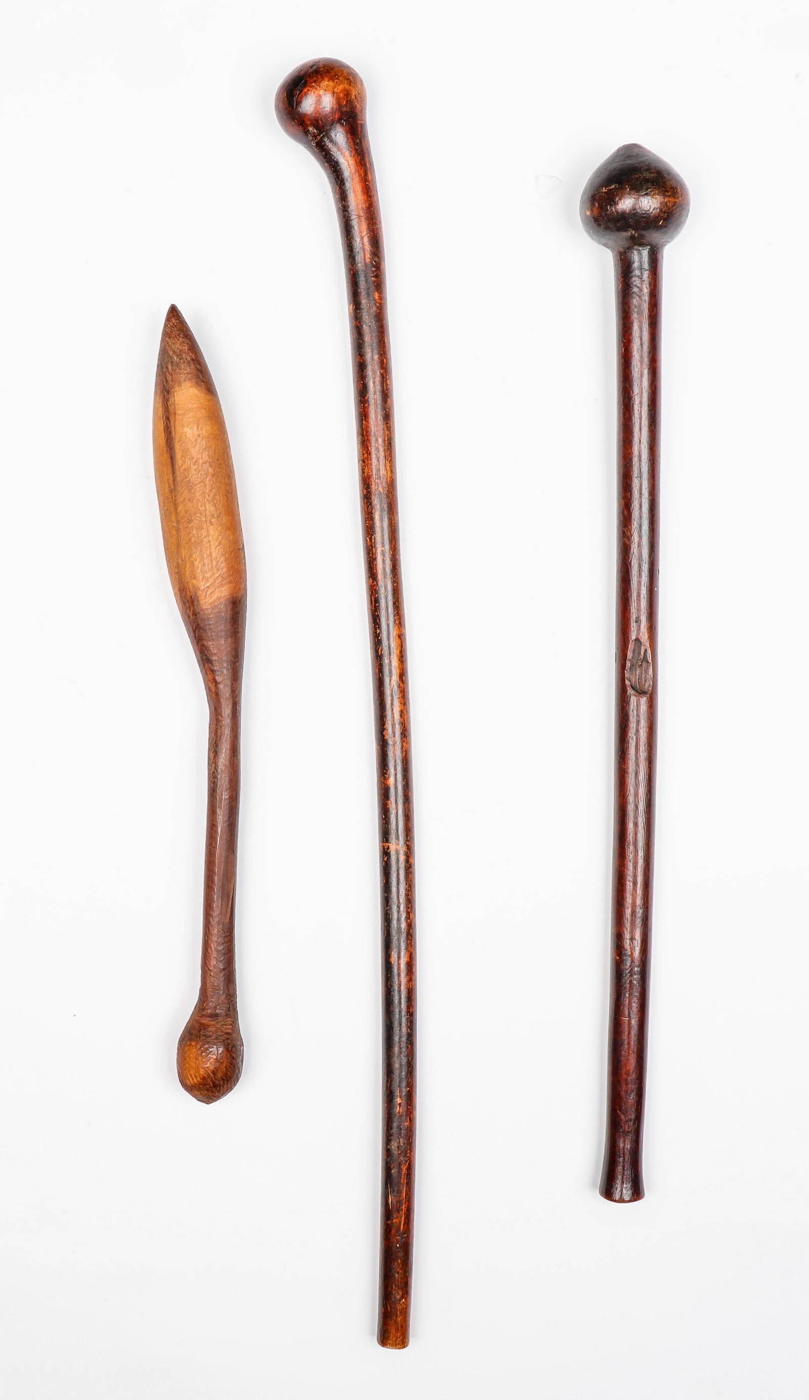 Three Fighting Clubs, Aboriginal, Australia Auction