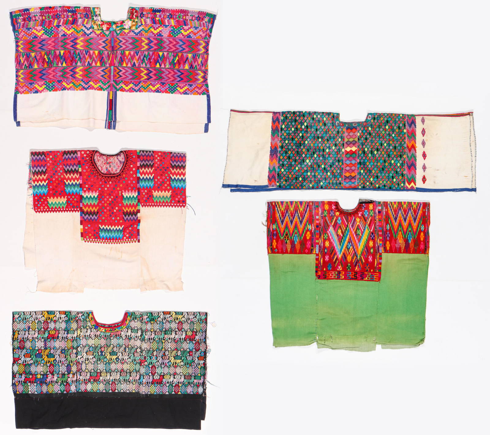 5 Guatemalan Huipils, Mid 20th C. Auction