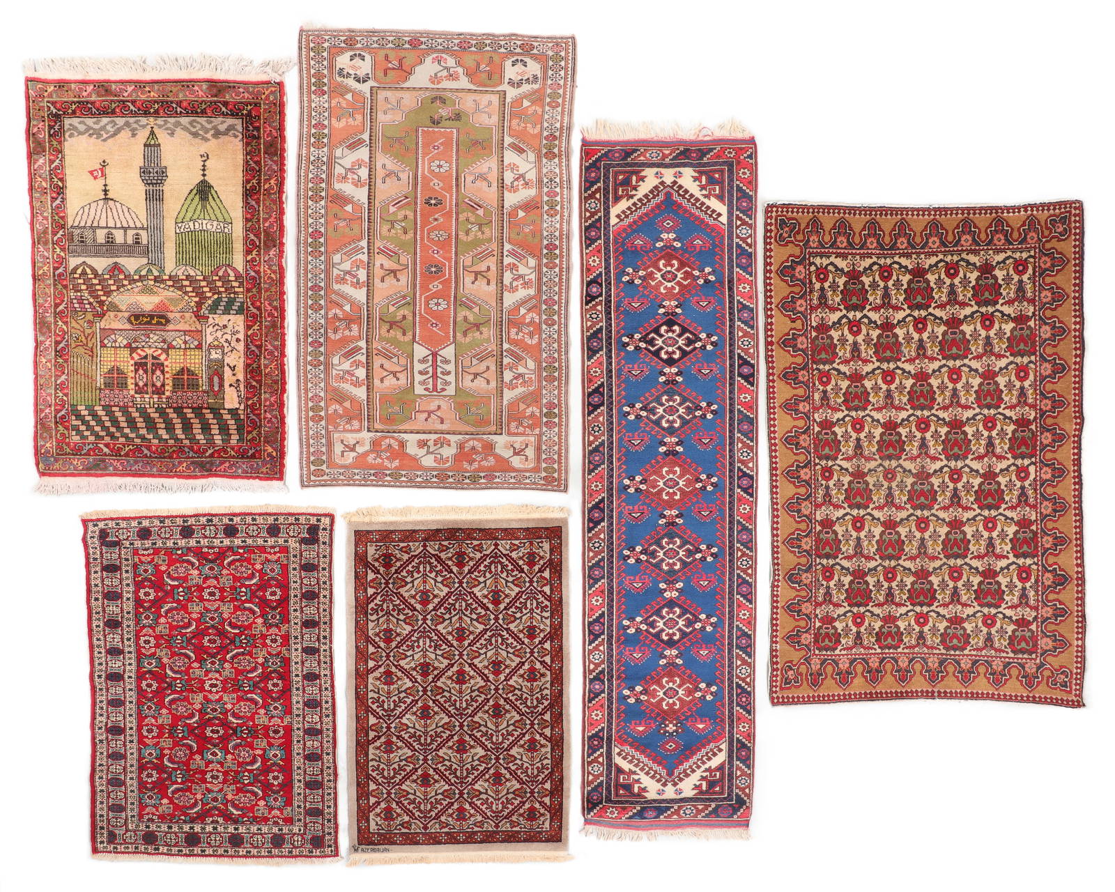 Estate Grouping Of 6 Vintage Persian & Turkish Rugs Auction