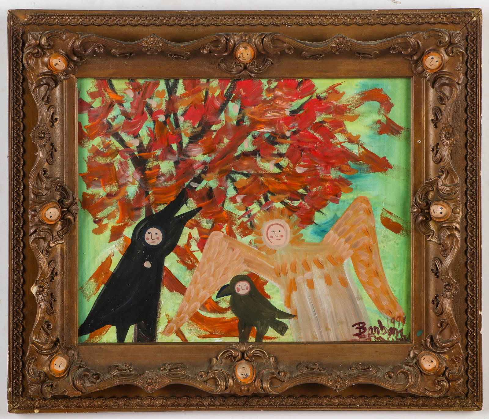 Barbara Strawser (20th C.) Folk Art Painting Auction