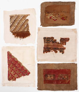 Pre-columbian Painted Textile Fragment Auction