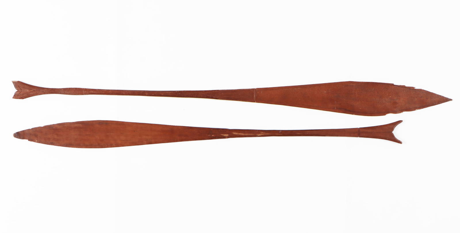 2 Surinamese Maroon - Ndjuka Wood Canoe Paddles Auction