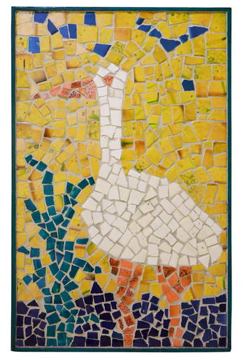 Vintage Wall Hanging White Goose Mosaic