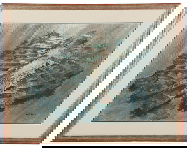 Art Riley (american, 1911 1998) "rowboats"