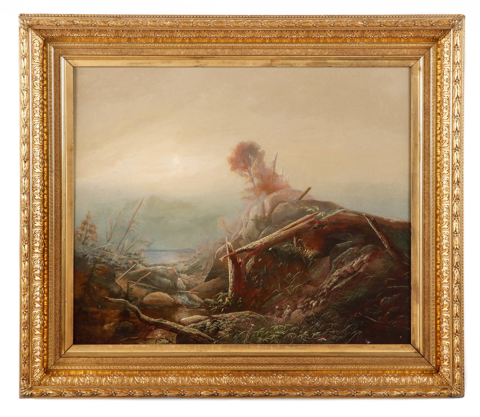 Christopher Shearer (1840-1926) "morning Fog Over The Lake" Auction