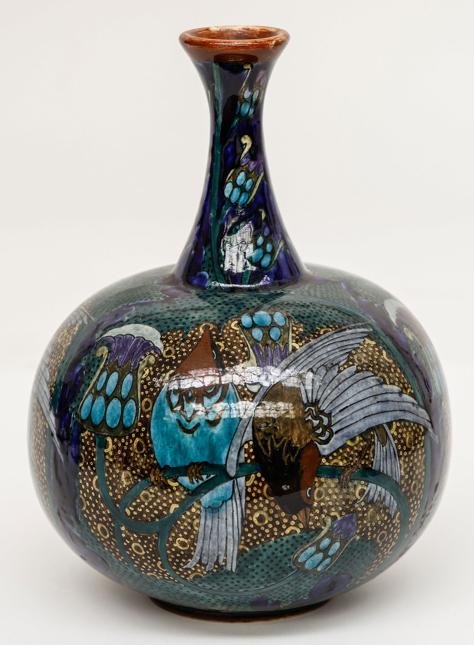 Art Nouveau Rozenburg Den Haag Pottery Vase, Holland Auction