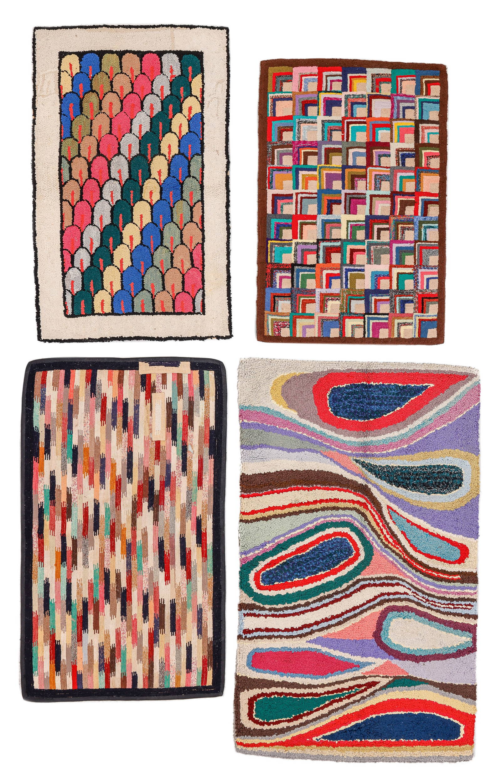 Group Of 4 American Hooked Rugs, Usa, Early/mid 20th C Auction