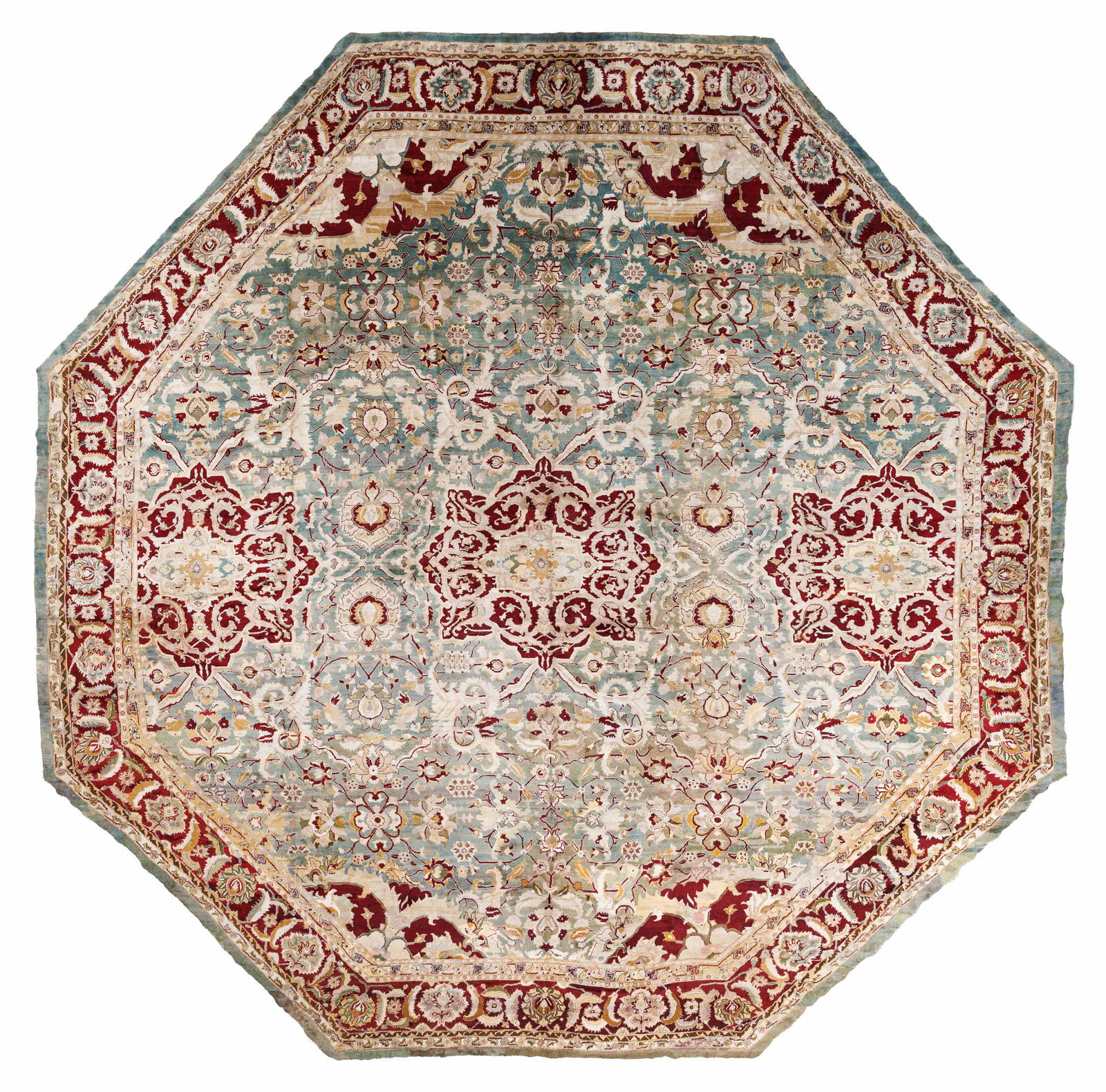 Palace Size Octagonal Carpet, Agra, India, Ca. 1880, 21'4'' X 21'2 ...