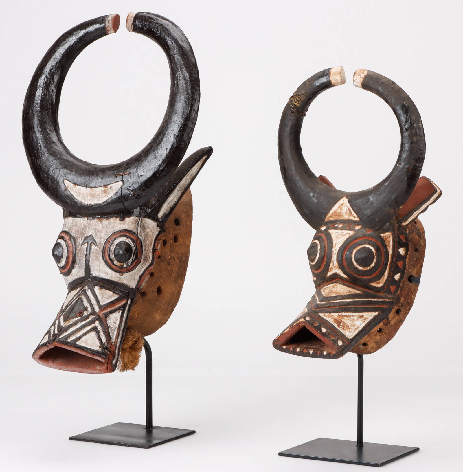 2 Bwa Bush Cow Masks, Burkina Faso Auction