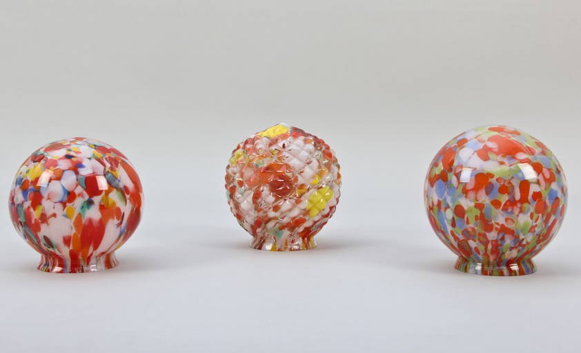 Three Round Czech Glass Globes