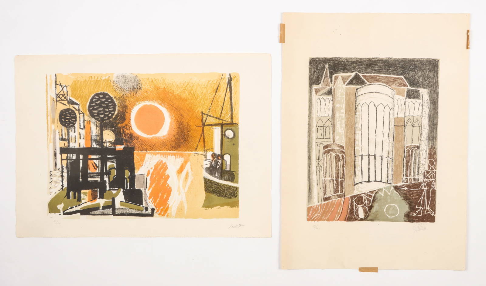 2 Vintage Modern Italian Prints Auction