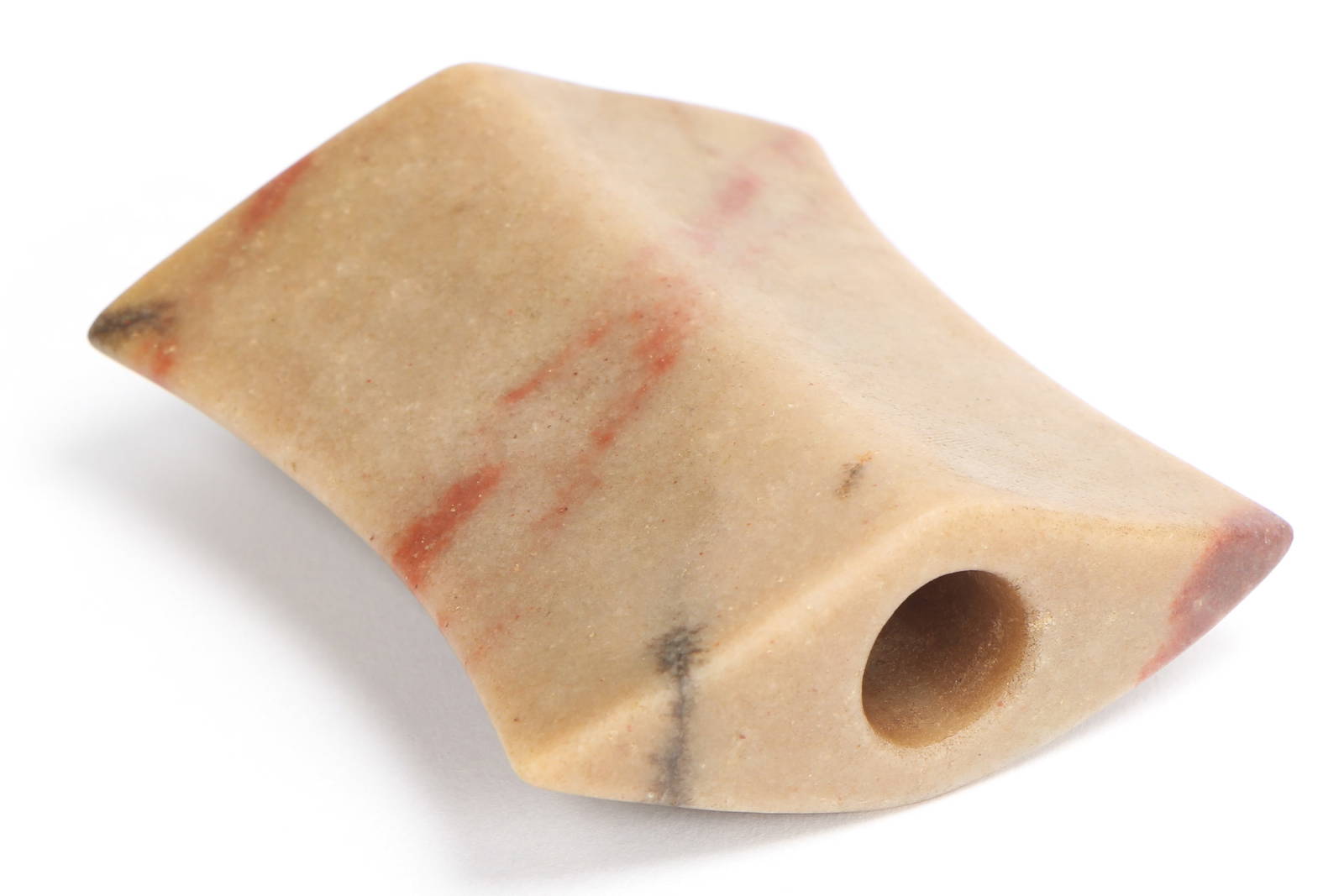 Fine Quartz Hourglass Bannerstone, Fulton County, Illinois Auction