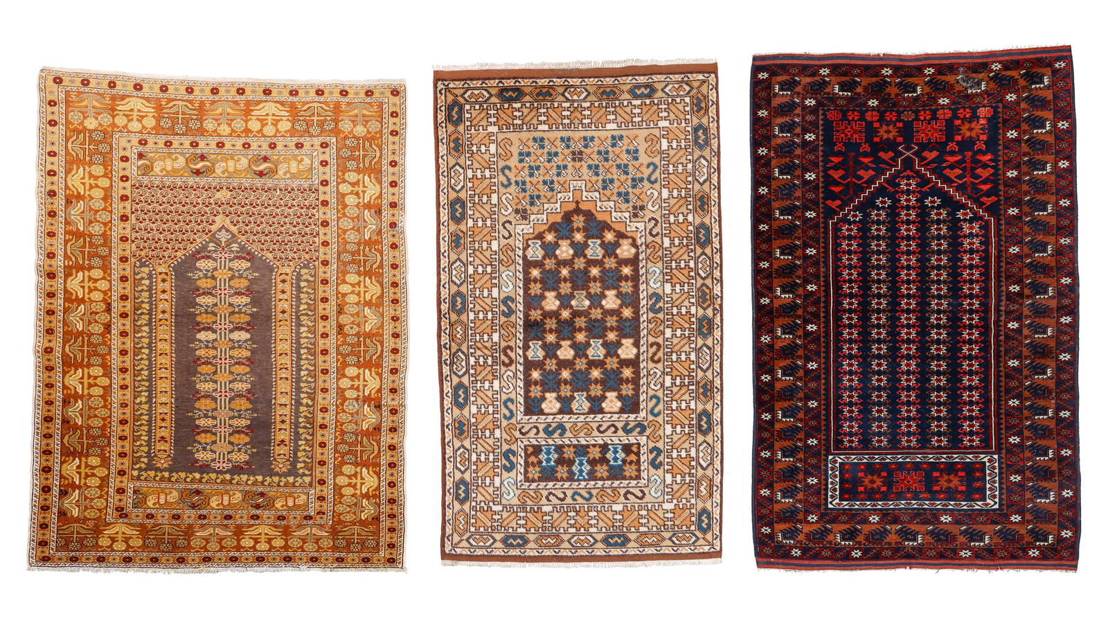 3 Turkish Prayer Rugs, Early/mid 20th C. Auction