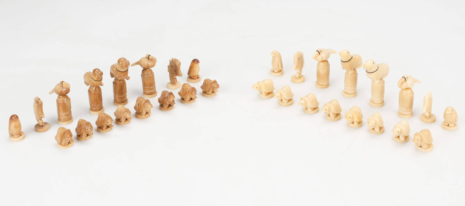 Inuit Carved Horn Chess Set, Early 20th C. Auction