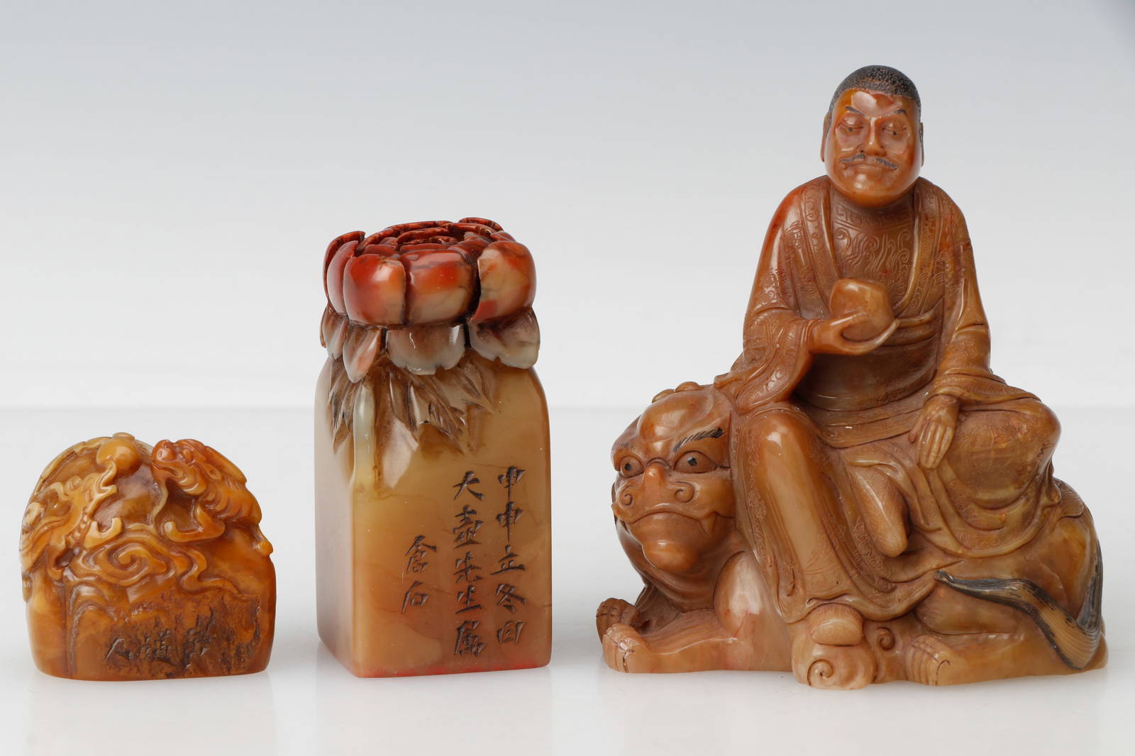 3 Chinese Soapstone Objects Auction