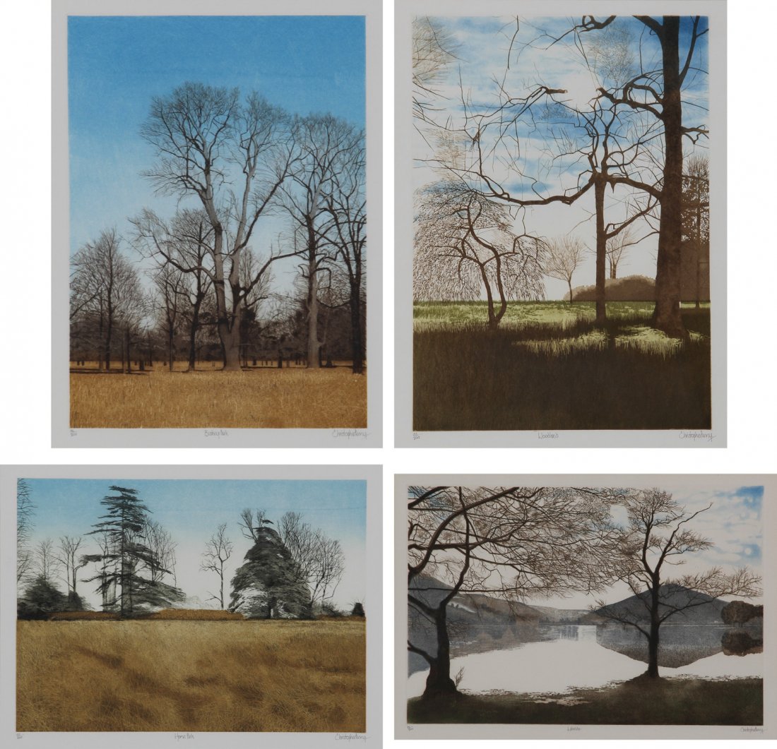 Christopher Penny, Four Etchings in Color, Framed