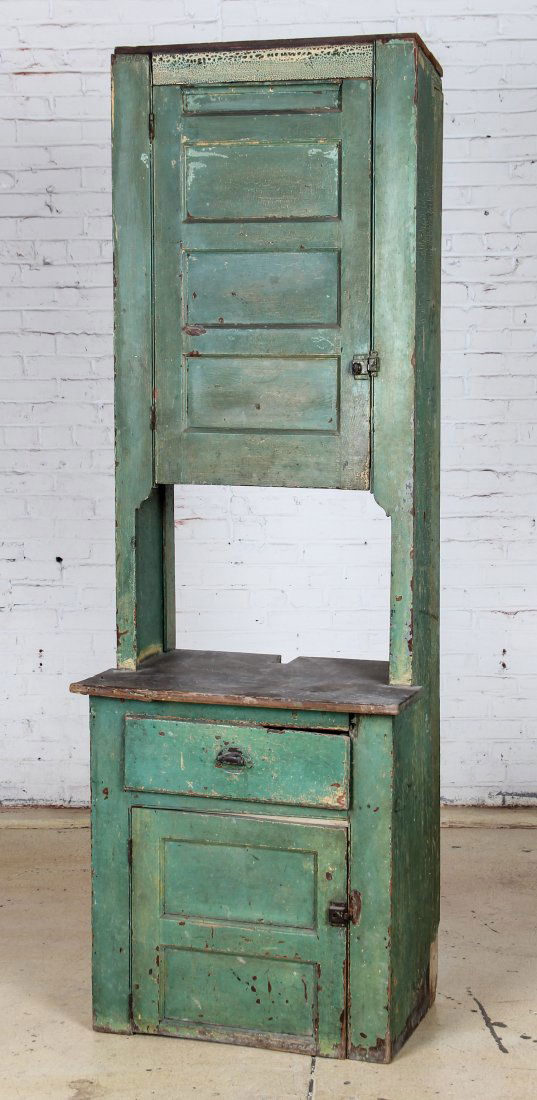 Rustic Painted Architectural Cupboard