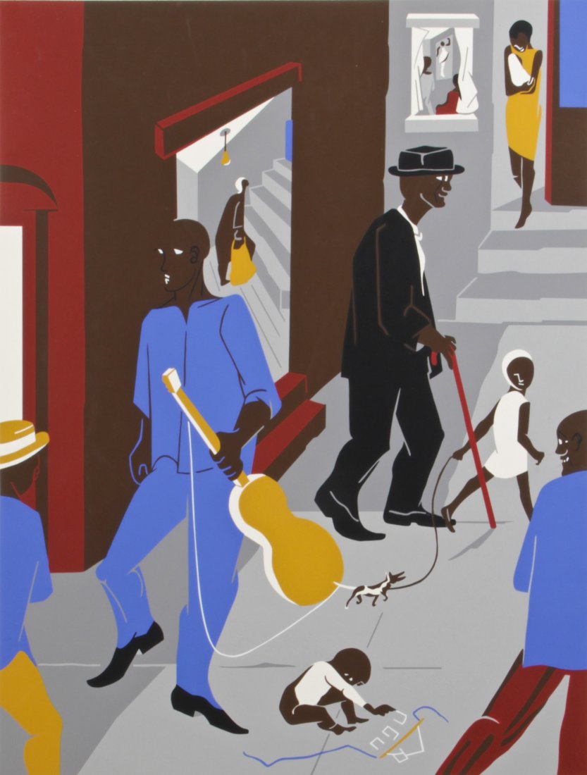 Jacob Lawrence Harlem Street Scene