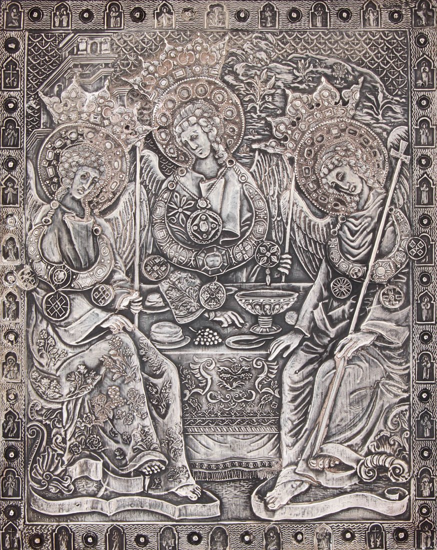 Henryk Winograd Pure Silver Russian Icon depicting the