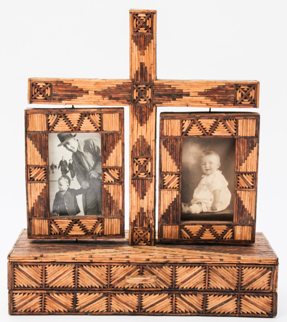 Prison Art Match Stick Cross Frame