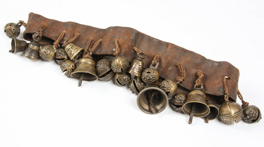 Tibetan Shaman Belt W. 21 Bronze Bells, C. 1800