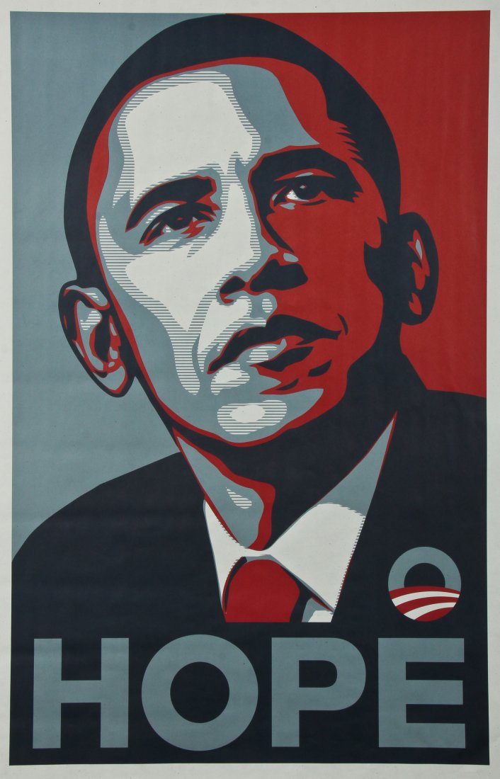 Shepard Fairey (20th C.) Obama Hope Poster, 2008