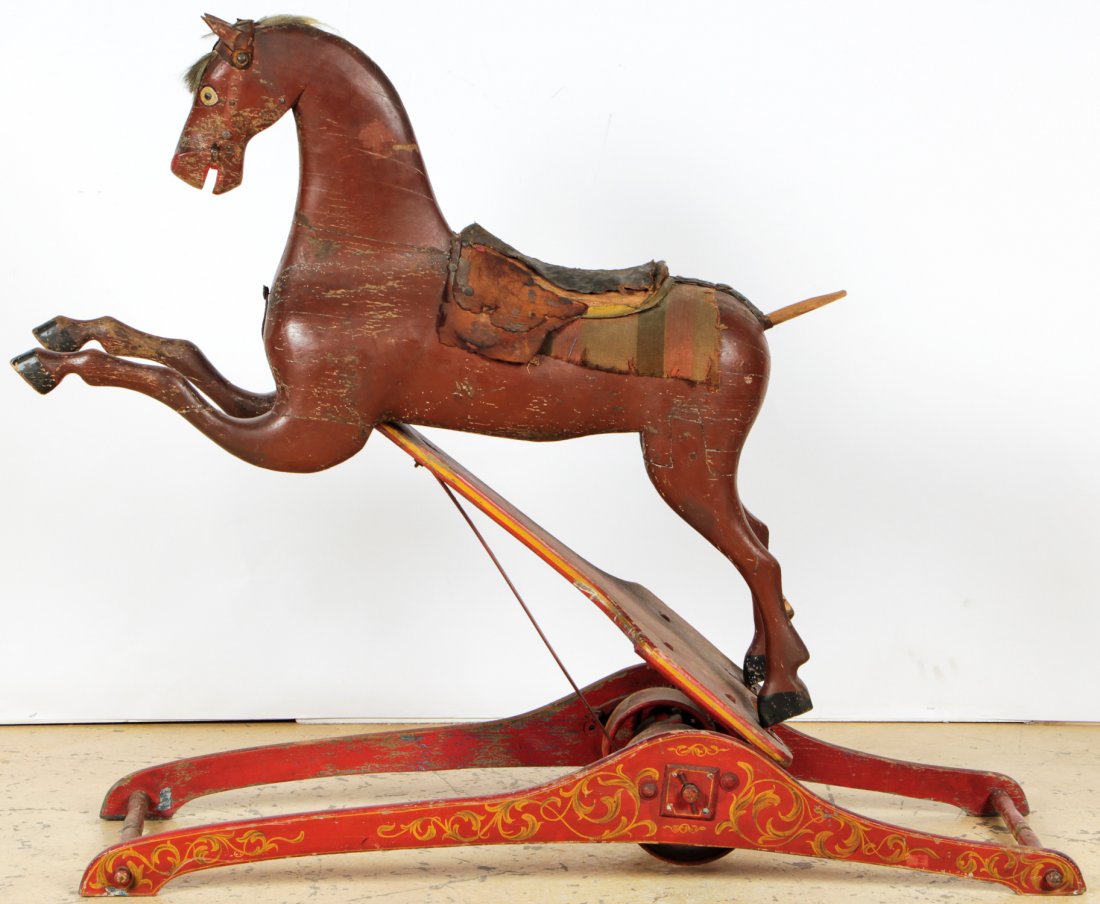 Antique Crandall Coil Spring Rocking Horse