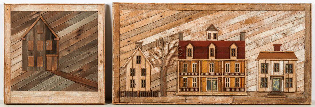 2 Reclaimed Wood Artworks, Ej Smith, 20th C. (american)