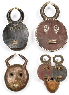 African Carved Wood Baule Goli Mask