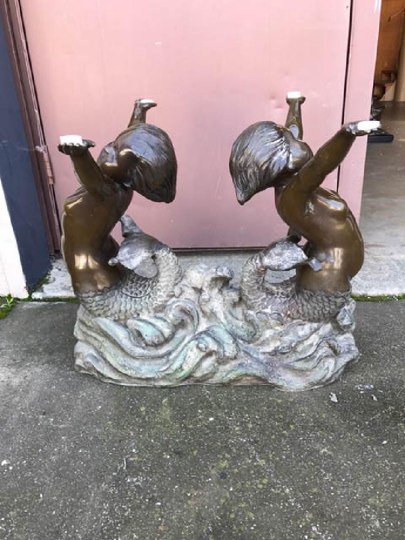 Bronze Coffee Table Base w/ Two Mermaids
