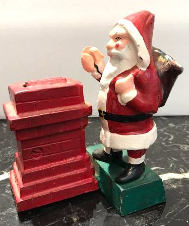 Antique Cast Iron Santa Claus w/ Chimney Bank