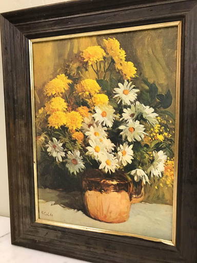 Oil On Canvas Painting Of Bouquet Of Daisies, R. Colao