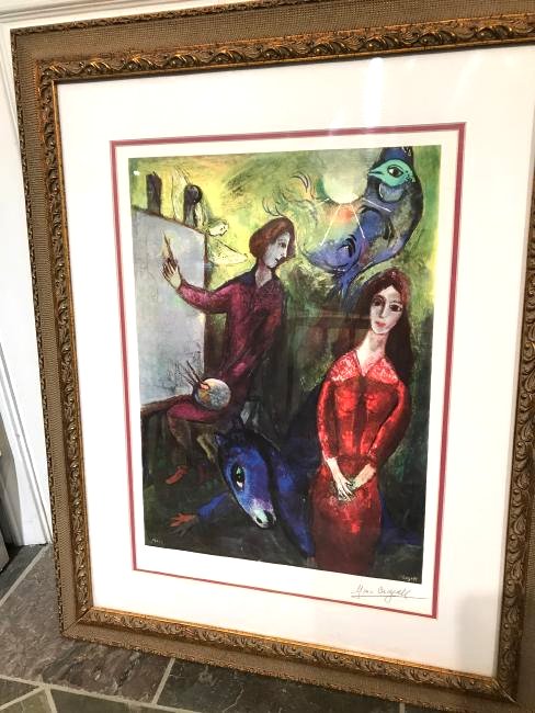 "Artist and the Model" Marc Chagall Print