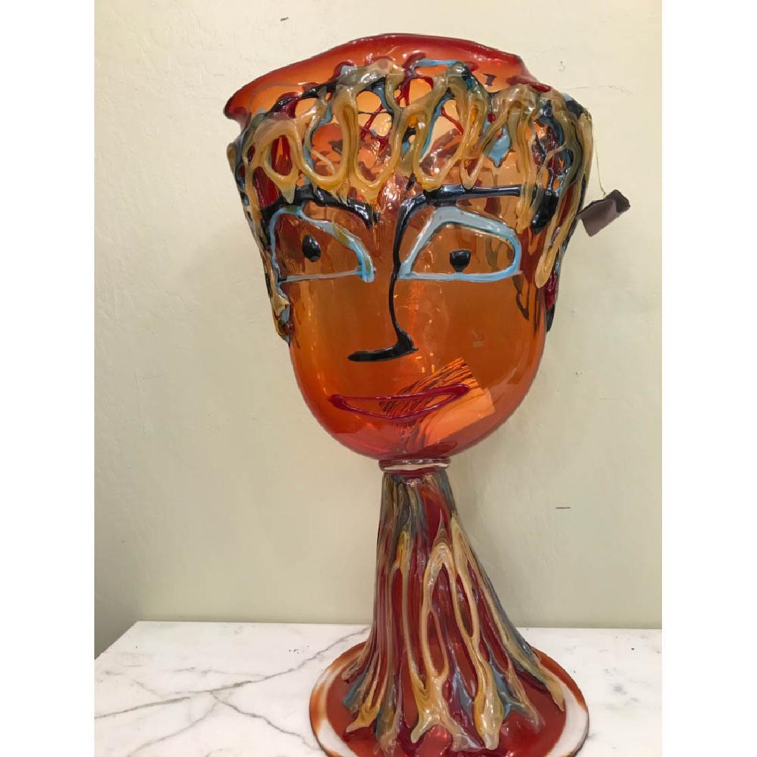 Large Abstract Hand Blown Glass Face