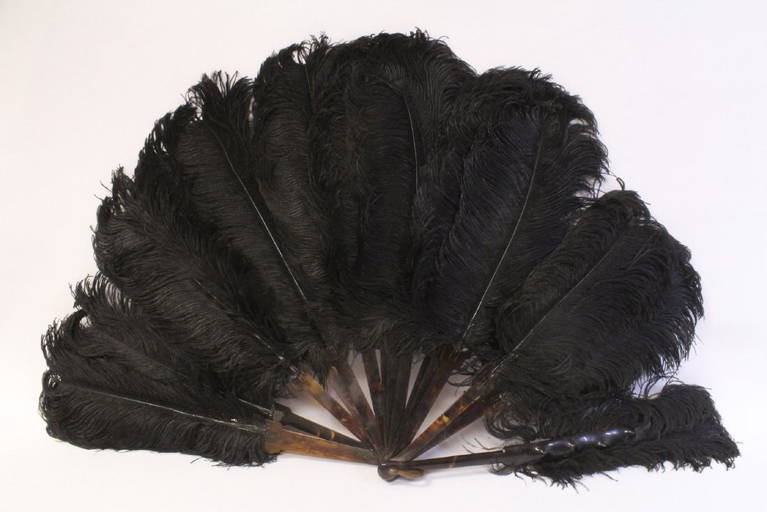 Victorian Feather Fan With Tortoise Shell Frame