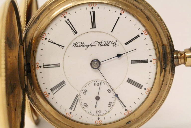 Marked 14k Pocket Watch W/ Fob By Washington Watch Co