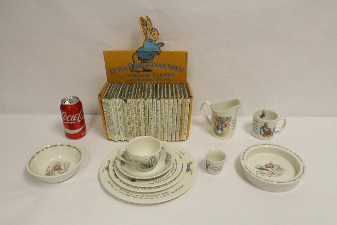 Peter Rabbit book set, and Peter Rabbit china set
