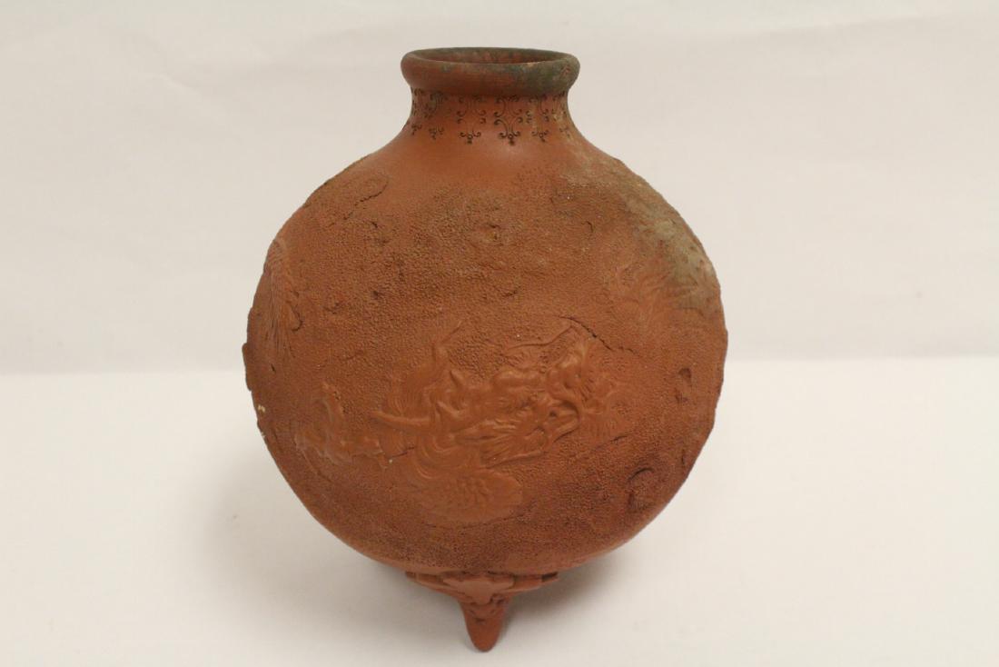 Antique Chinese red clay pottery jar