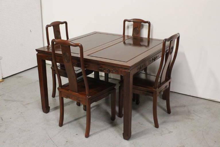 Very Nice Chinese 5 Piece Rosewood Dining Set