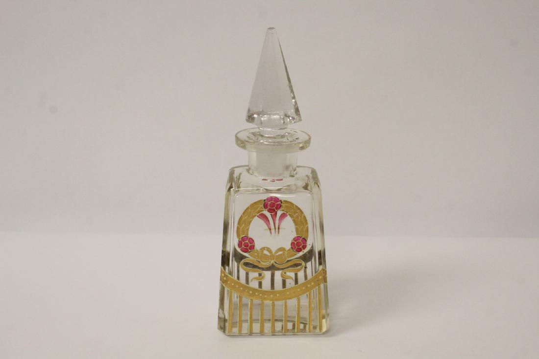 French Enamel On Crystal Cologne Bottle