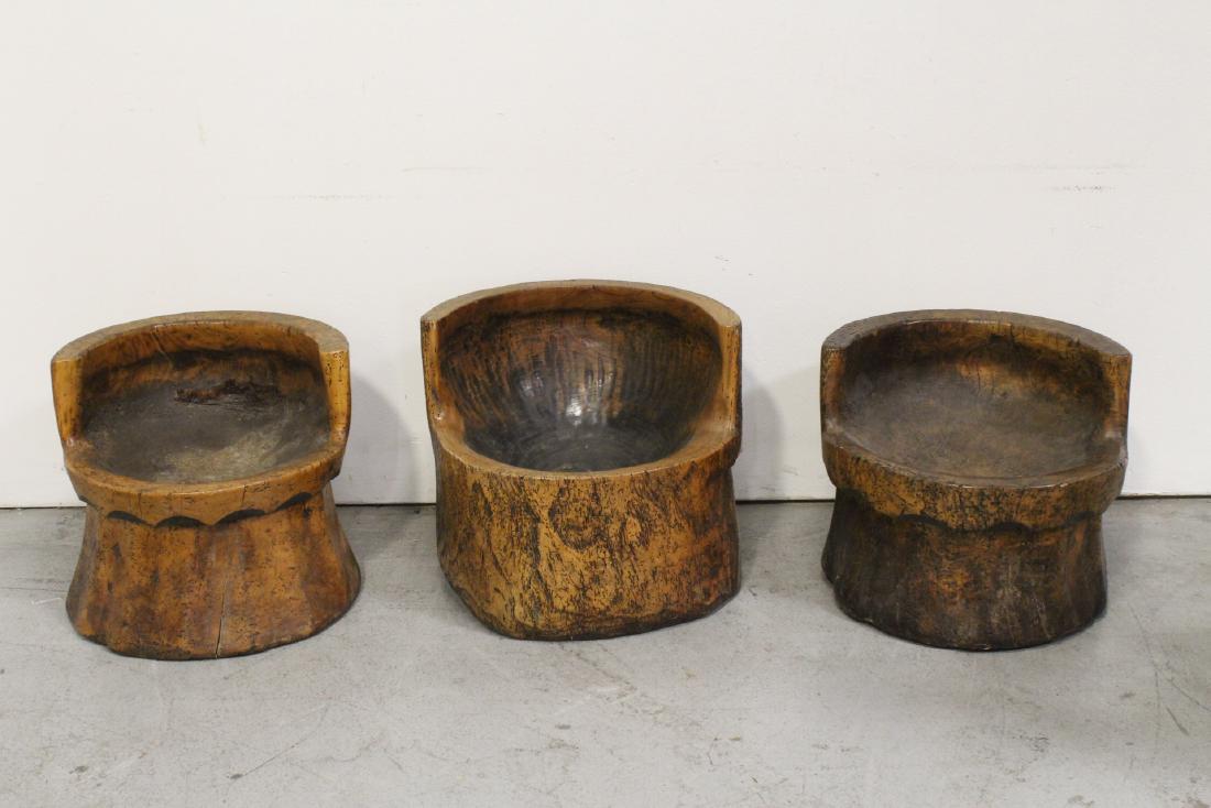 3 antique Japanese rice barrel made as stools